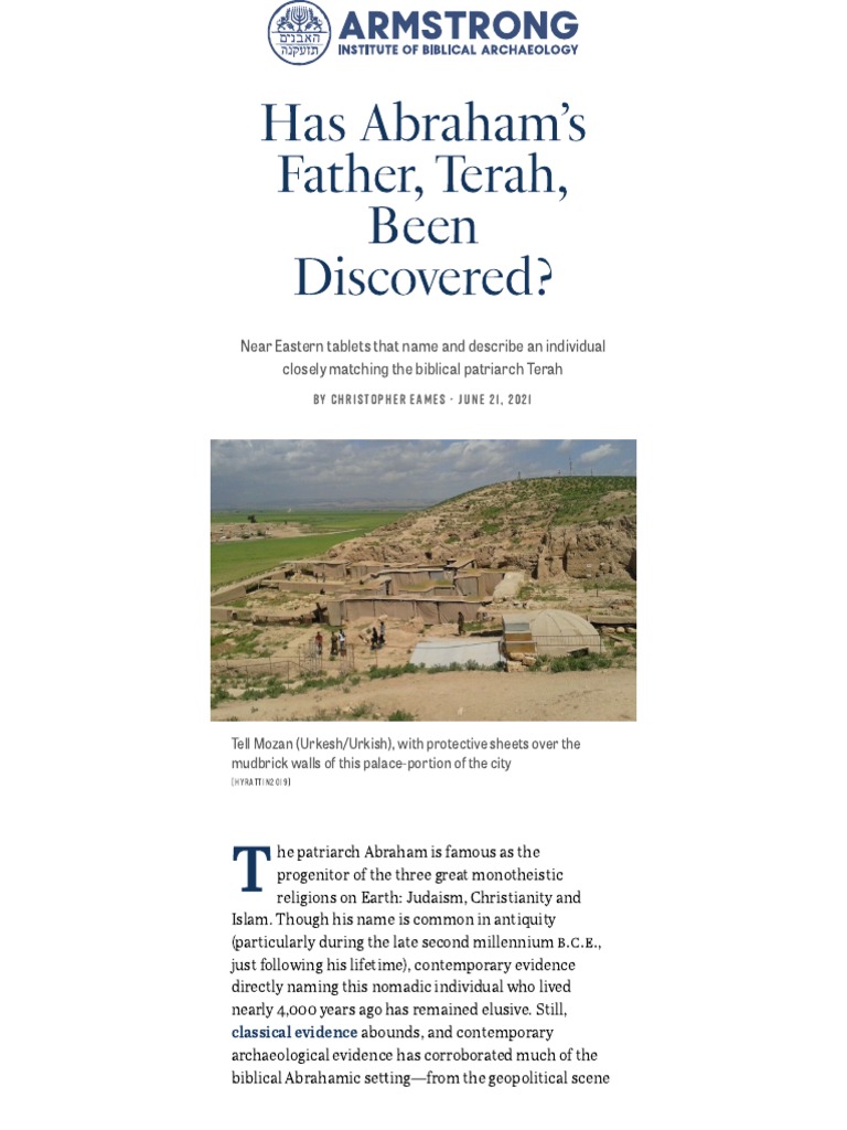 Has Abraham's Father, Terah, Been Discovered | PDF | Ur | Abraham