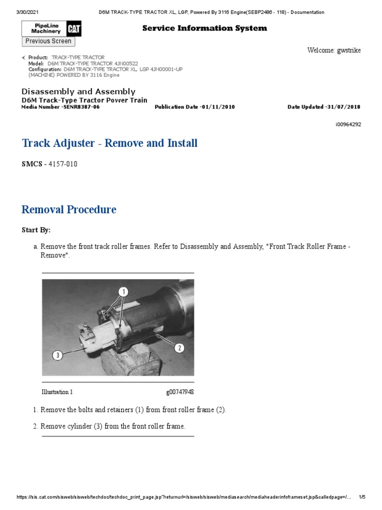 3rd D6M TRACK-tensioner | PDF | Piston | Cylinder (Engine)