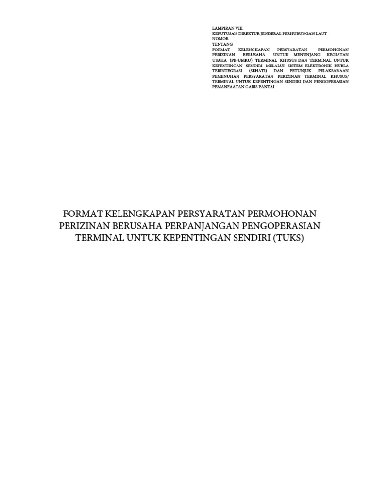8 Perpanjangan Pengoperasian Tuks | PDF | Bisnis
