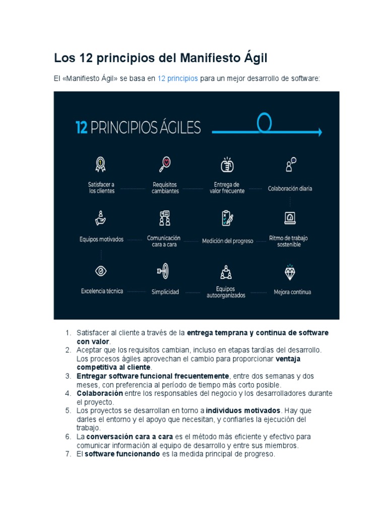 Los 12 Principios Del | PDF | Scrum (desarrollo de software) | Software