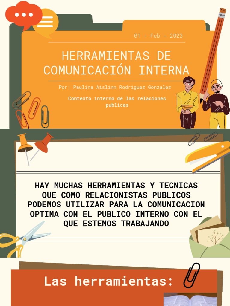 Presentacion de Las Herramientas de La Comunicacion Interna Imagenes | PDF | Comunicación