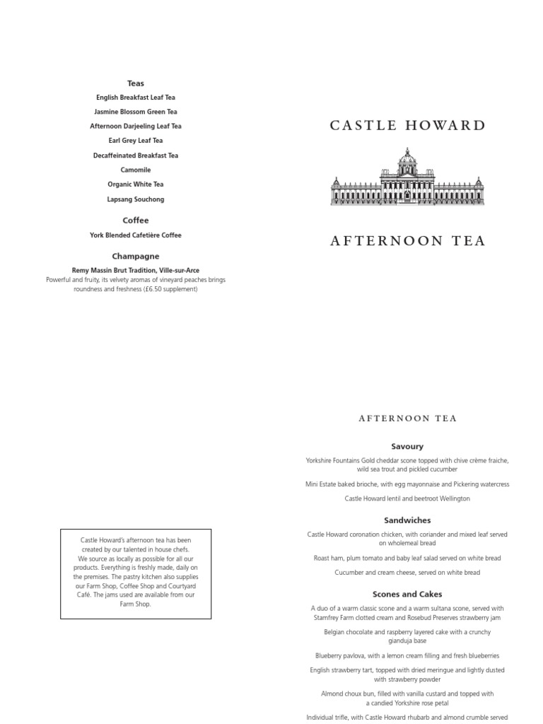 Castle Howard Afternoon Tea | PDF