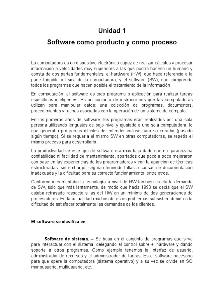 Unidad 1 | PDF | Software | Programa de computadora