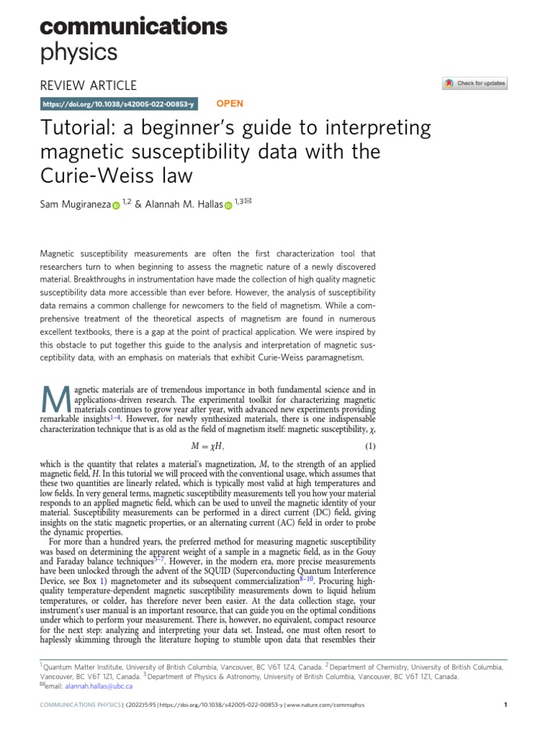 Tutorial: A Beginner 'S Guide To Interpreting Magnetic Susceptibility ...