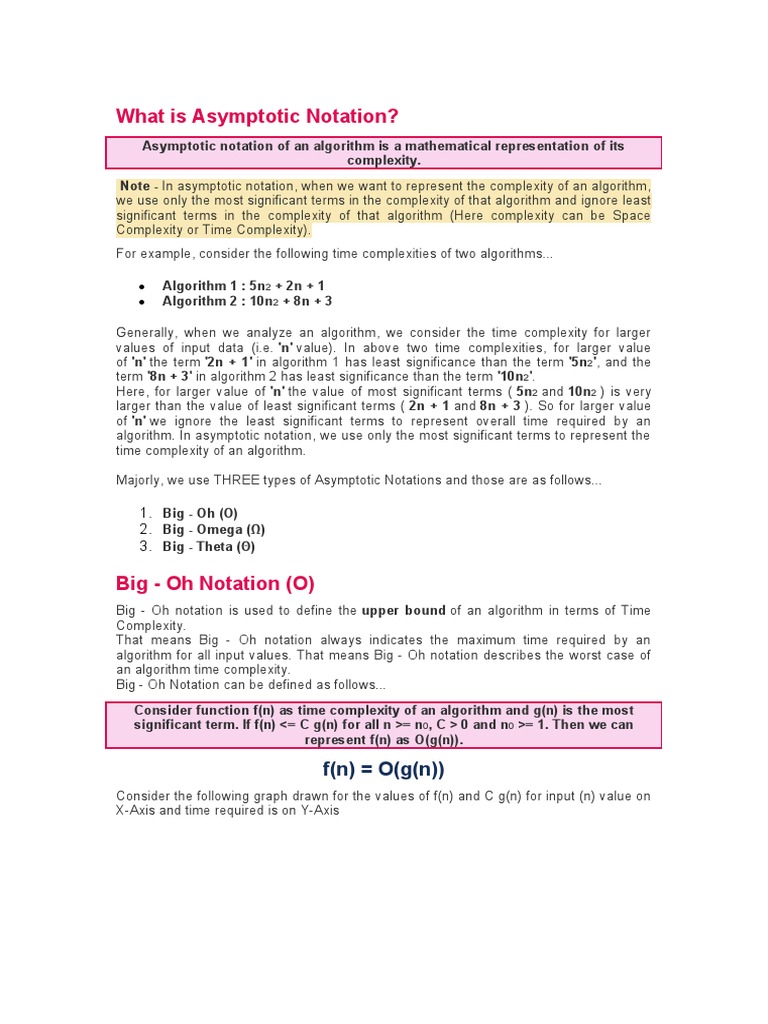 What Is Asymptotic Notation | PDF | Time Complexity | Computational Complexity Theory
