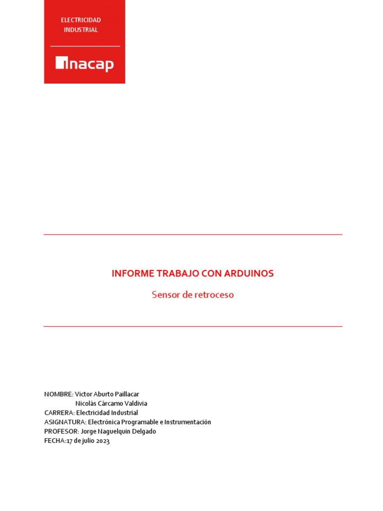 Informe Trabajo Con Arduino | PDF Informe Trabajo Con Arduino | PDF