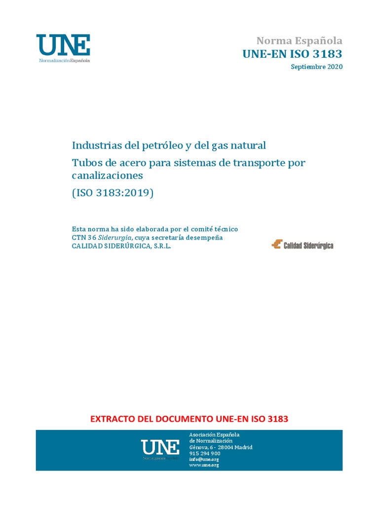 Norma UNE-EN ISO 3183:2020 | PDF | Soldadura | Construcción