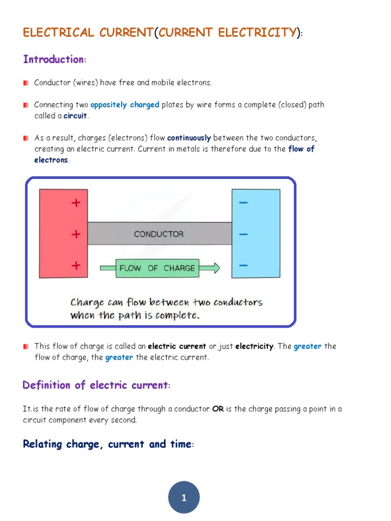 Electrical Current Notes For Igcse | PDF | Electrical Resistance And ...
