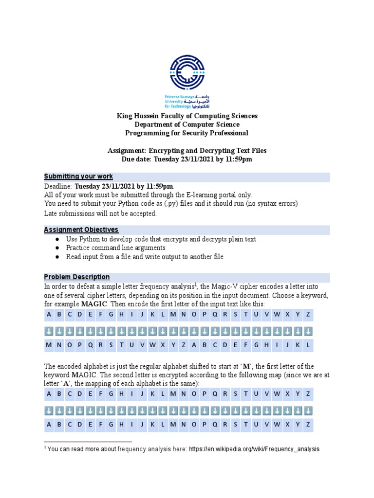 Assignment - Encrypting and Decrypting Text Files | PDF | Encryption ... Assignment - Encrypting and Decrypting Text Files | PDF | Encryption ...
