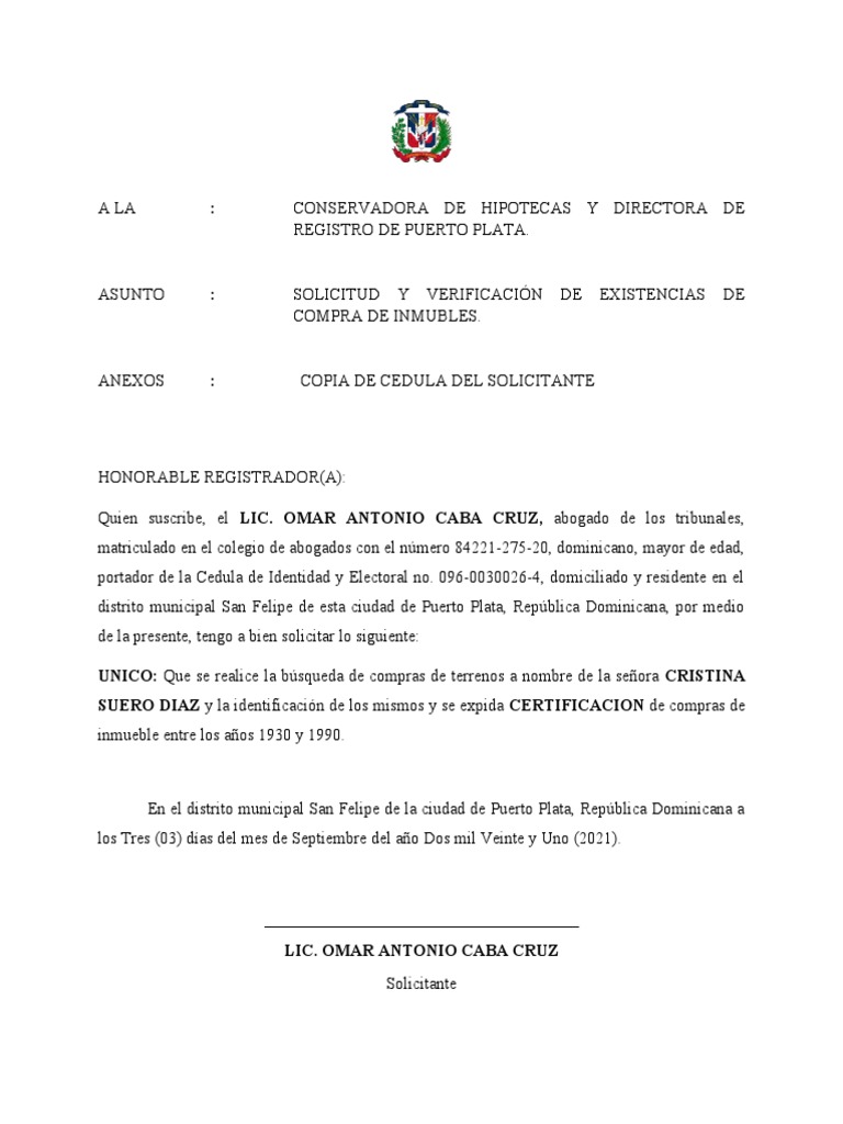 Modelo de Solicitud | PDF