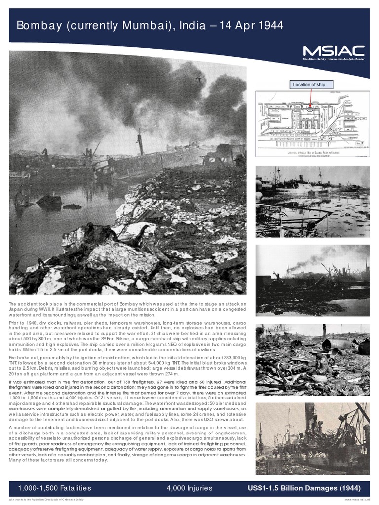 1944 Bombay Port Munitions Disaster | PDF | Ammunition | Disasters