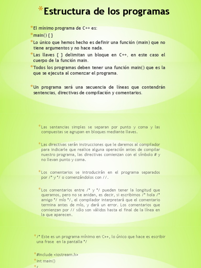Estructura de Los Programas | PDF | C ++ | Compilador