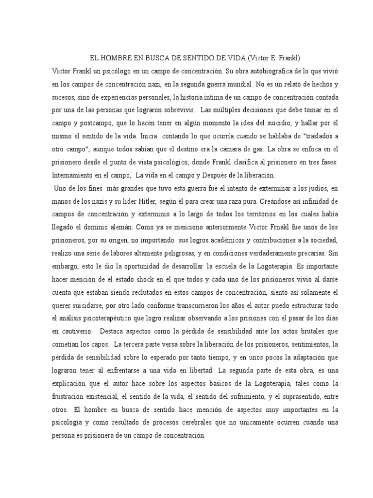 El Hom - en Busca Sentido de Vida | PDF | Amor