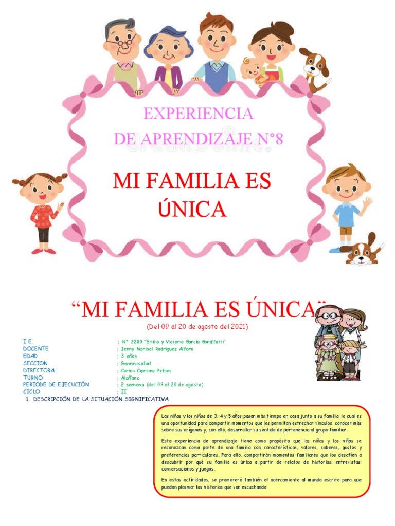 Mi Familia Es Única Planificador | PDF