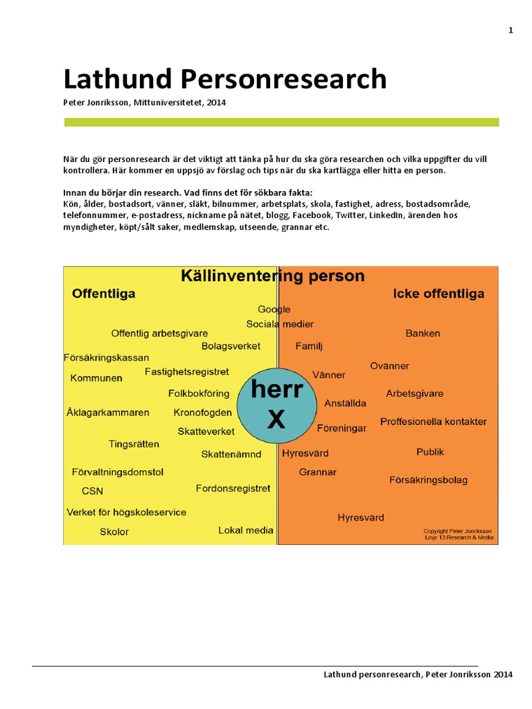 Lathund I Personresearch | PDF