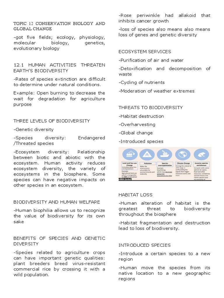 BASIC BIOLOGY NOTES Sem 1 Part 2.2 | PDF | Biodiversity | Habitat ...