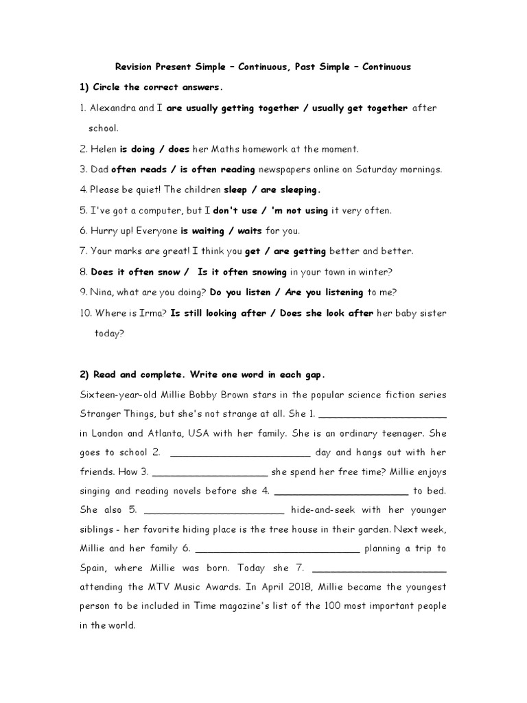 Revision Present Simple | PDF