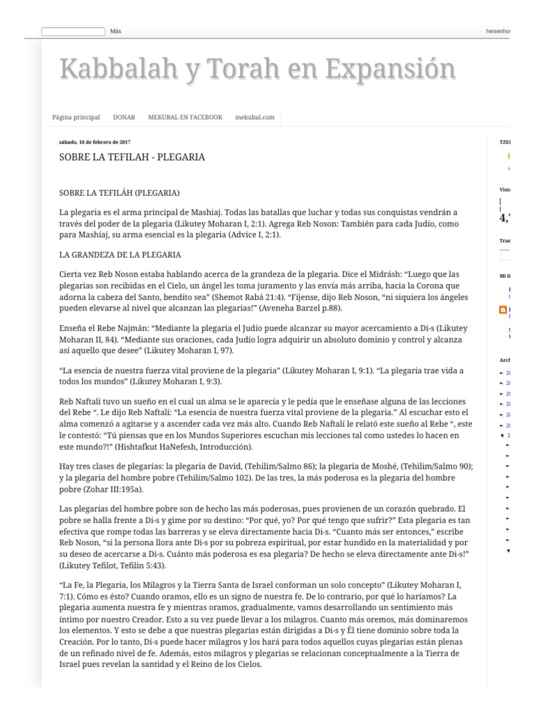 Kabbalah y Torah en Expansión - Sobre La Tefilah - Plegaria | PDF | Oración | Salmos