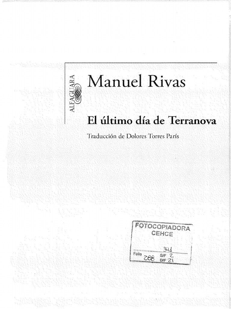 RIVAS, Manuel - El Ultimo Dia de Terranova (Seleccion) | PDF