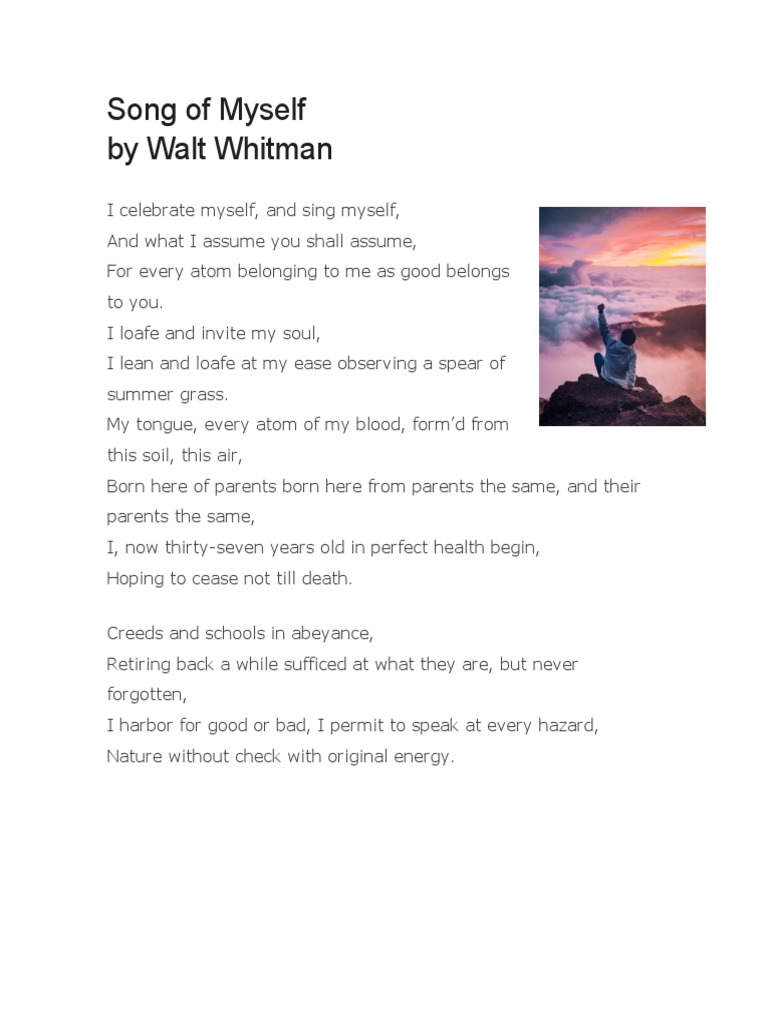 Song of Myself by Walt Whitman | PDF