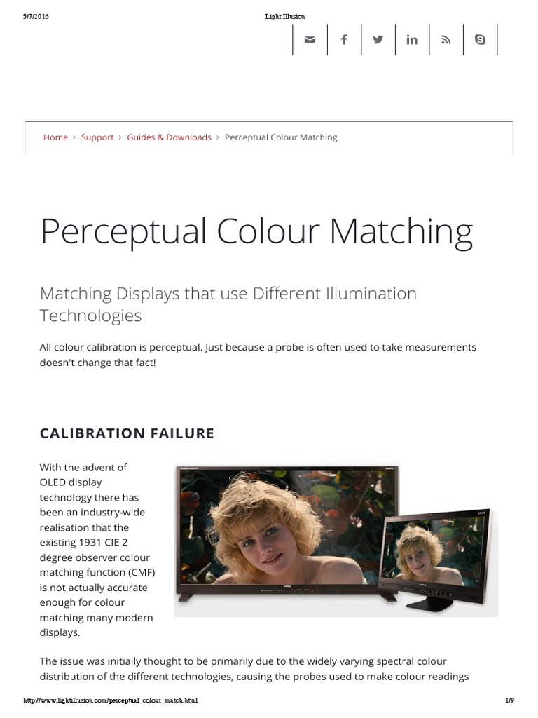 Light Illusion Perceptual Color Matching | Download Free PDF | Color | Vision