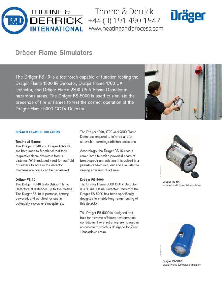 Drager FS 5000 Flame Detector Data Sheet | PDF