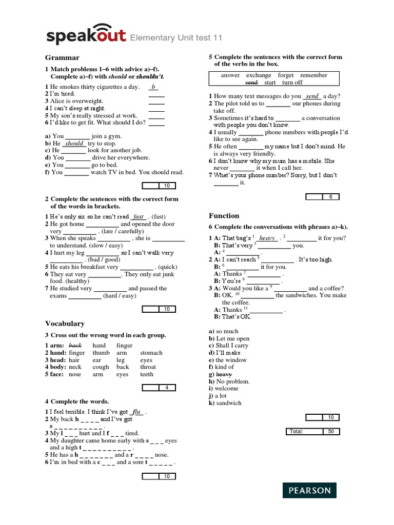 12.unit Test 11 | PDF | Sentence (Linguistics) | Grammar