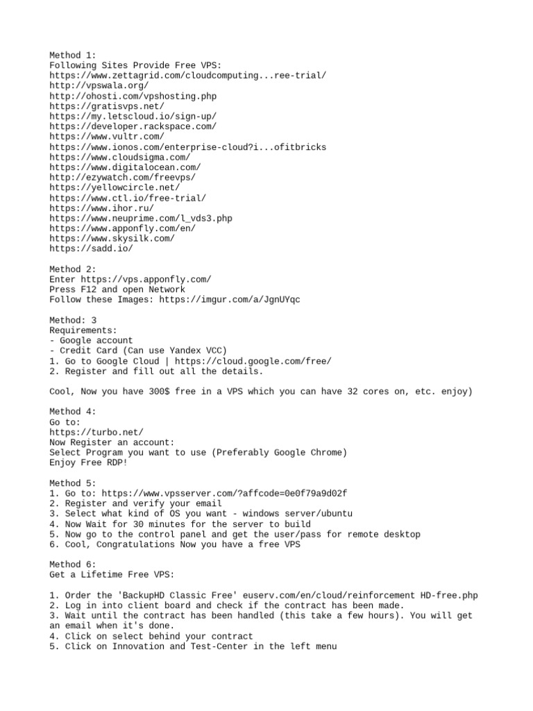 Free Vps Rdp Server Method Pdf Remote Desktop Services Computer Networking