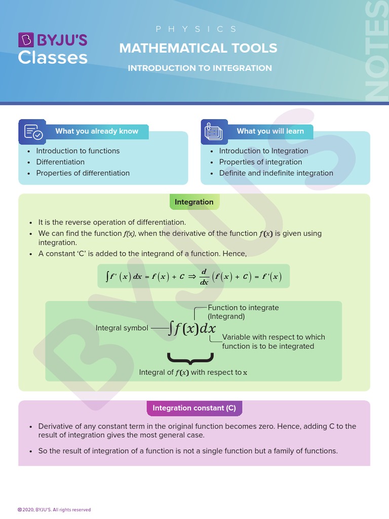 Introduction to Integration | PDF | Integral | Derivative
