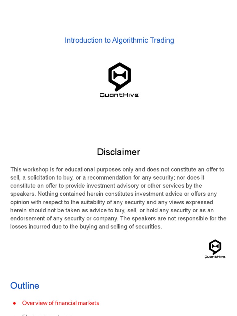 Algorithmic Trading | PDF