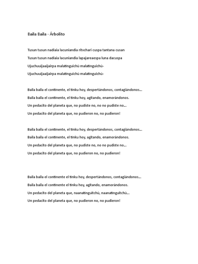Baila Baila | PDF | Artes del Lenguaje y Comunicación | Poesía