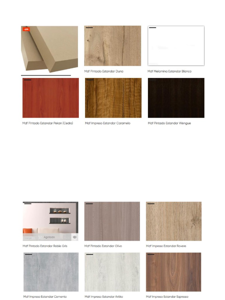 Tipos de Textura MDF | PDF