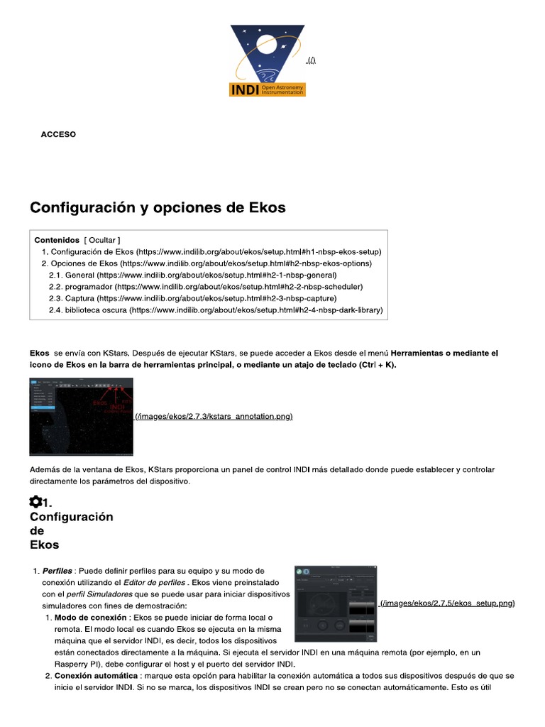 Manual Ekos | PDF | Estrellas | Telescopio