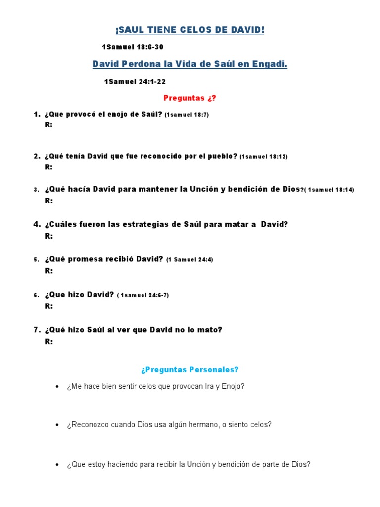 SAUL TIENE CELOS DE DAVID | PDF
