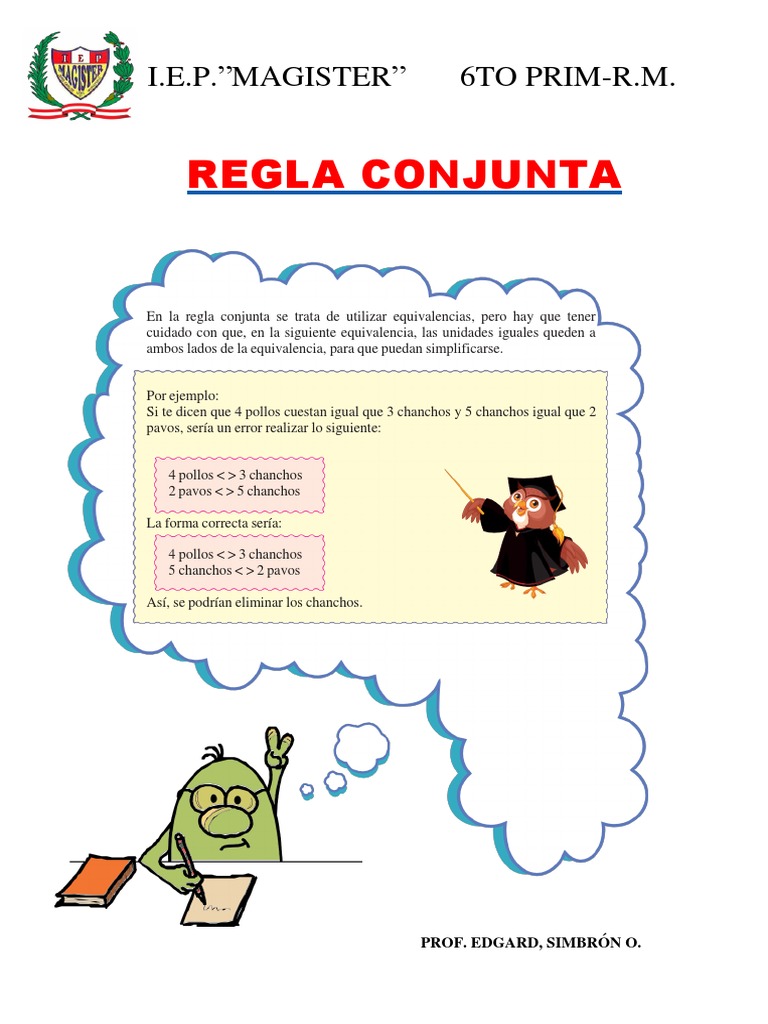 1regla Conjunta Raz Mat 6to Prim | PDF