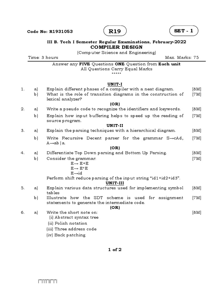 Compiler Design Feb 2022 | PDF | Parsing | Software Engineering