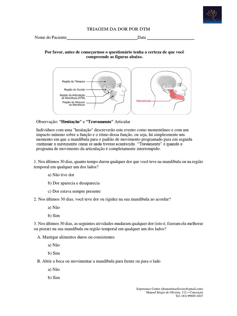 Questionário DTM1 | PDF