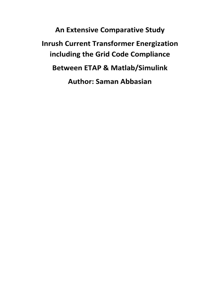 Inrush Current Analysis in Transformers | PDF | Transformer ...