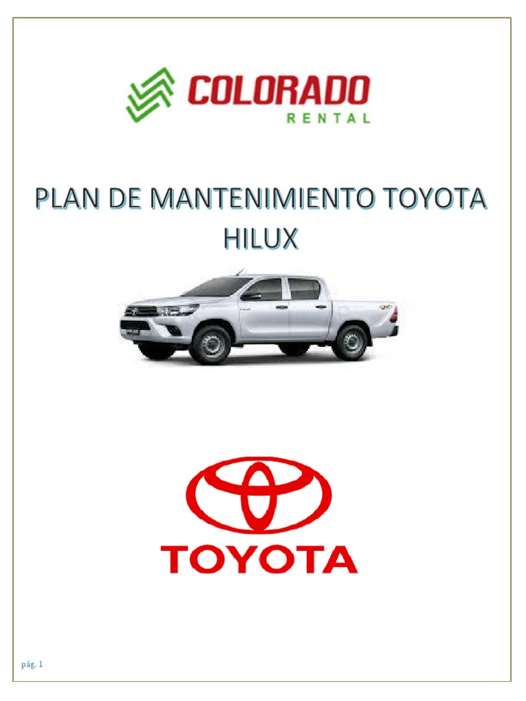 Plan de Mantenimiento TOYOTA | PDF