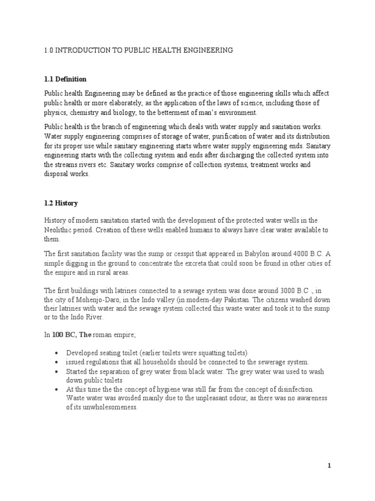 Topic 1 - Introduction To Public Health Engineering | PDF | Sanitation ... Topic 1 - Introduction To Public Health Engineering | PDF | Sanitation ...