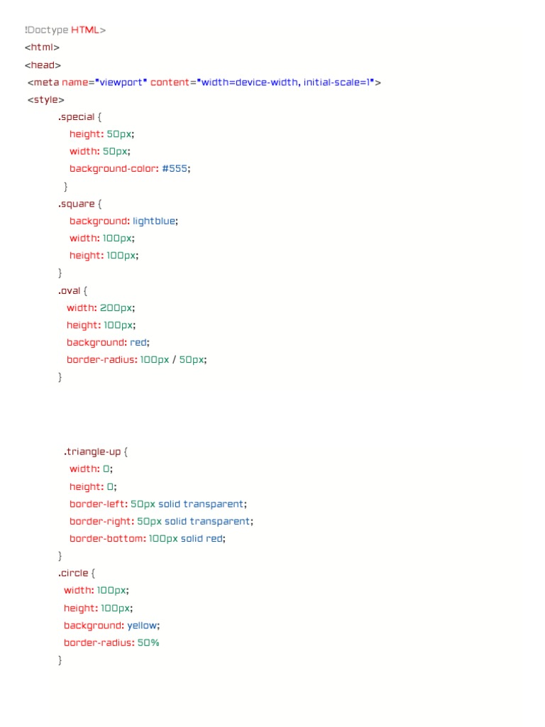 Shapes HTML & Css | PDF