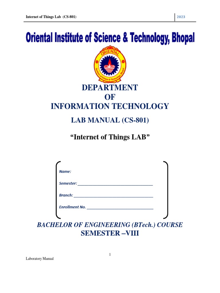 CS-801 Iot Lab - Manual | PDF