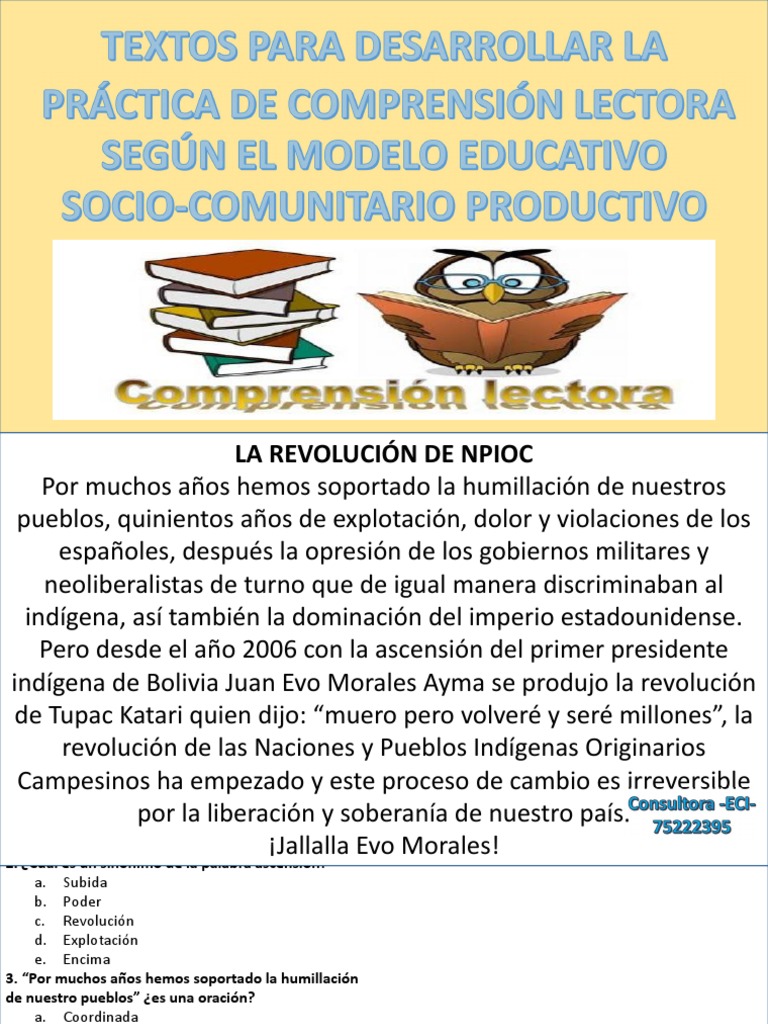 Practica de Comprensión Lectora | PDF | Ciencias sociales | Estudios de ...