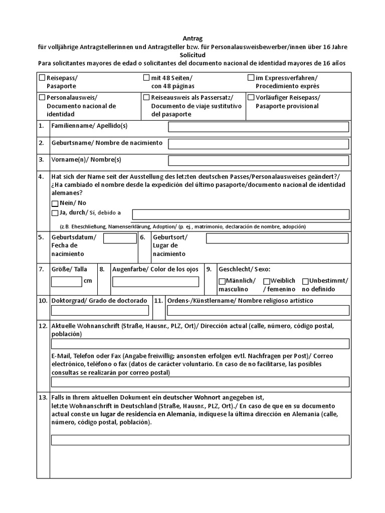 PDF Pass Antrag Data | PDF | Derecho