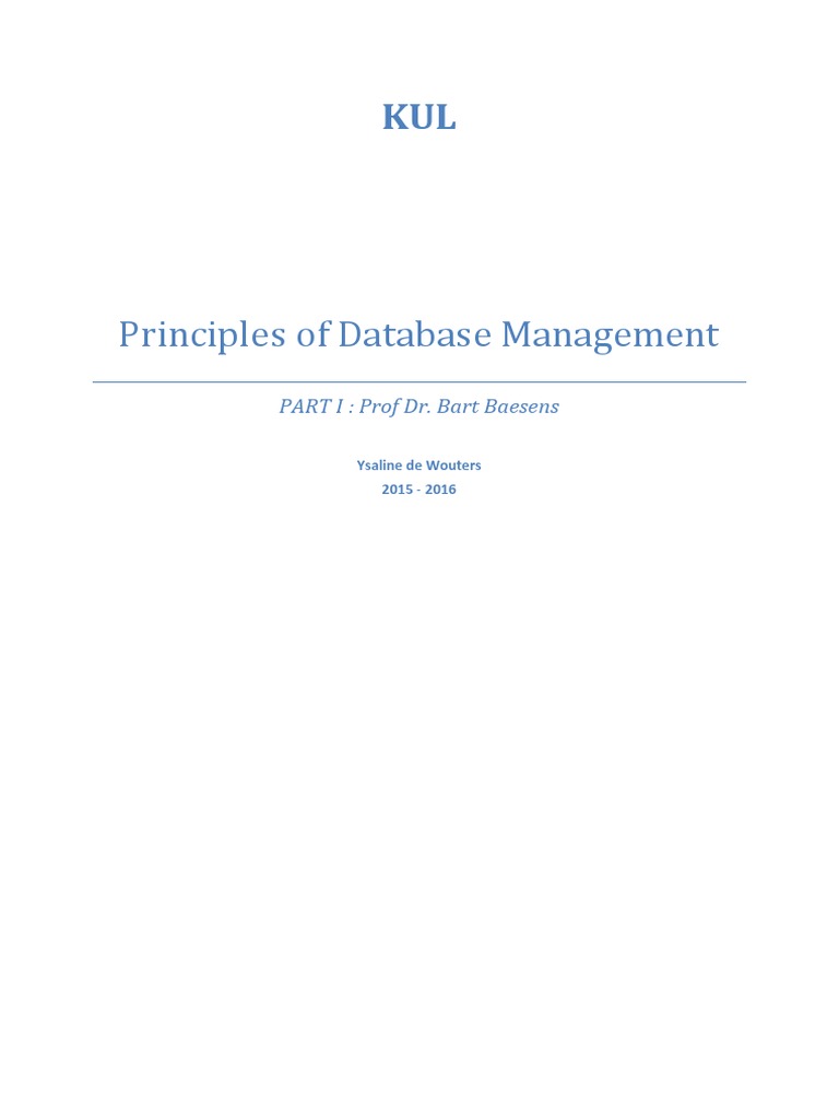 Principle of Database Management Part 1 | PDF | Databases | Data Model