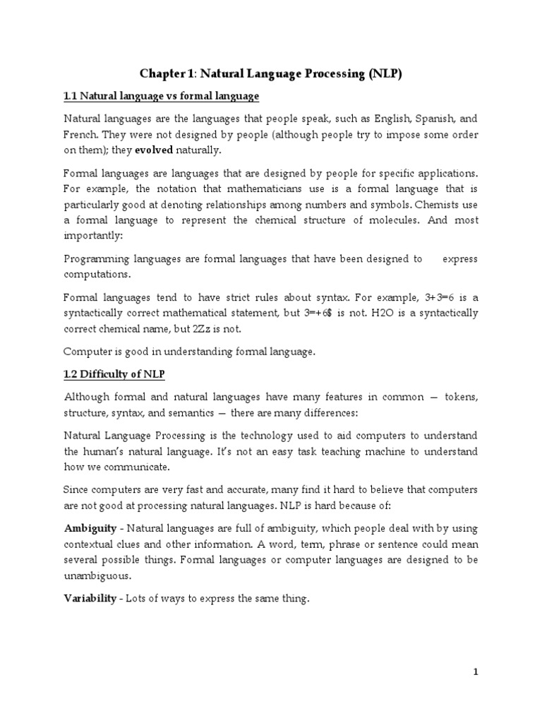 Chapter 1-NLP | PDF