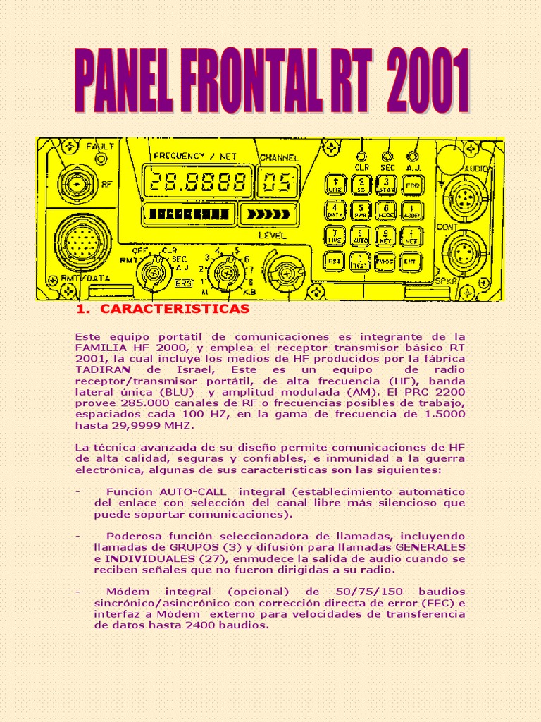 Características del Radio PRC 2200 | PDF | Ingeniería en ...