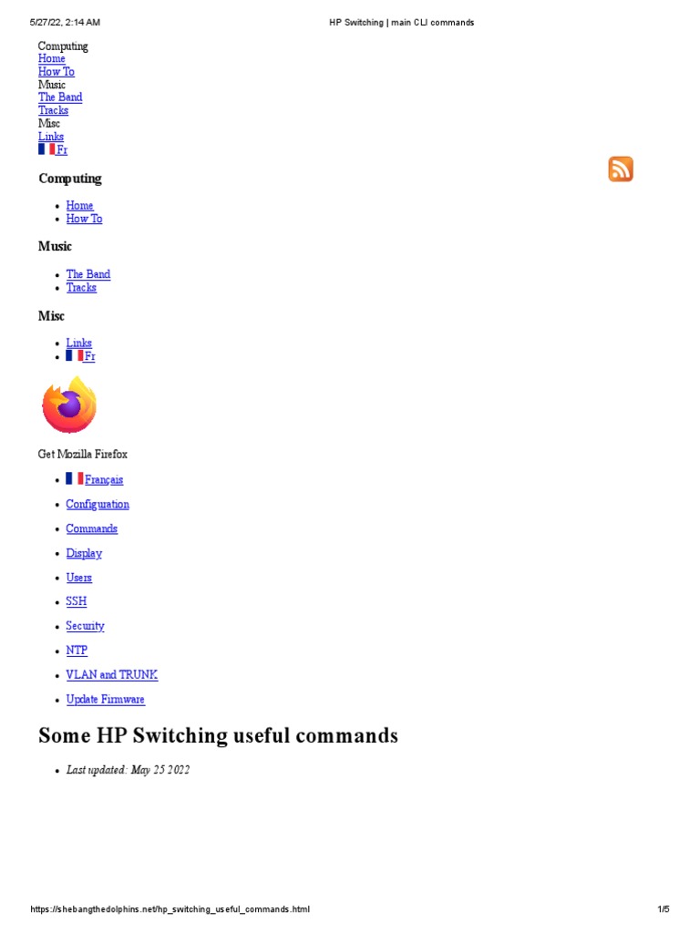 HP Switching - Display-Main CLI Commands | PDF | Secure Shell | Command ...