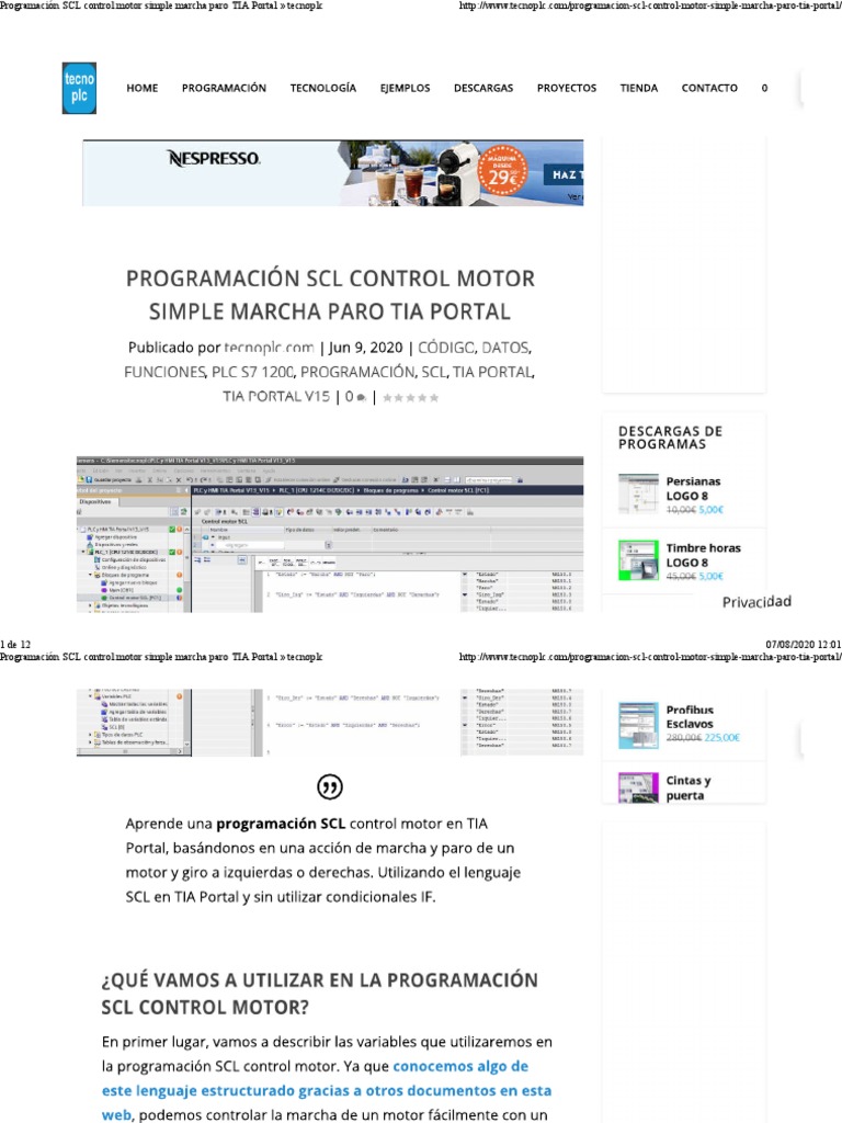 Control de Motor SCL en TIA Portal | PDF
