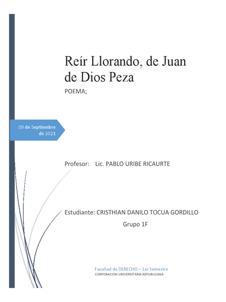 Trabajo, Poema Reir Llorando, de Juan de Dios Peza | Descargar gratis ...